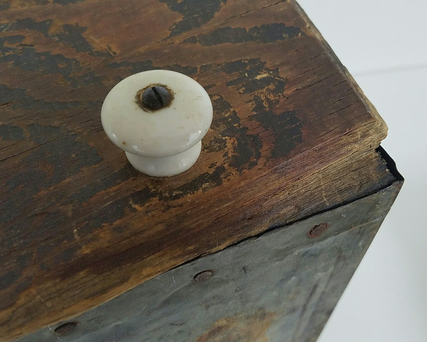 2 Rustic Wood Drawers Country Decor Primitive Rust Metal Decorative ...