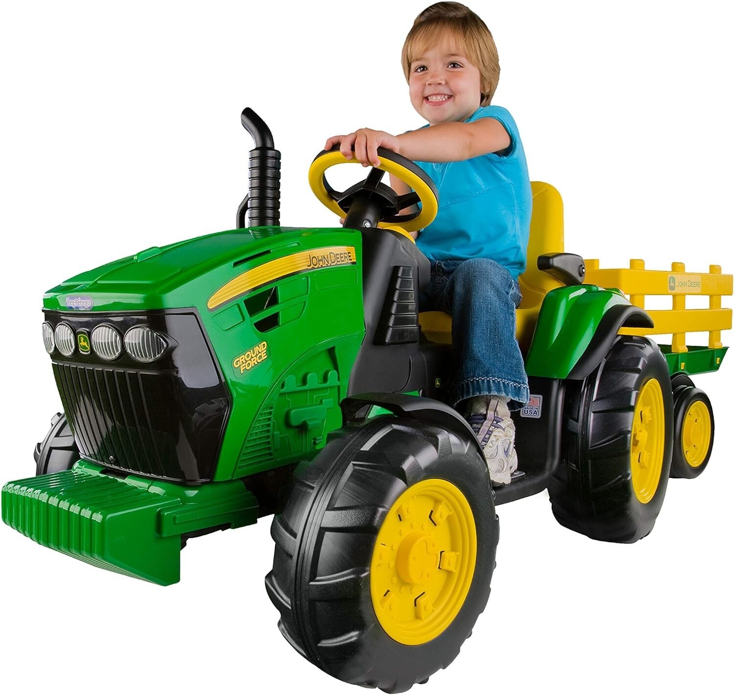 JOHN DEERE 12-Volt Ground Force Tractor With Trailer LP49517 | eBay