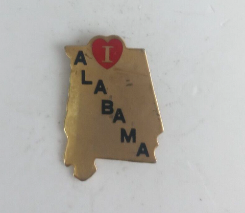 Vintage I Love Alabama State Shaped Gold Tone Lapel Hat Pin | eBay