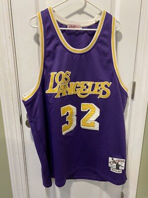 Los Angeles Lakers #32 Throwback Blacktop Edition Jersey By Authentic ...