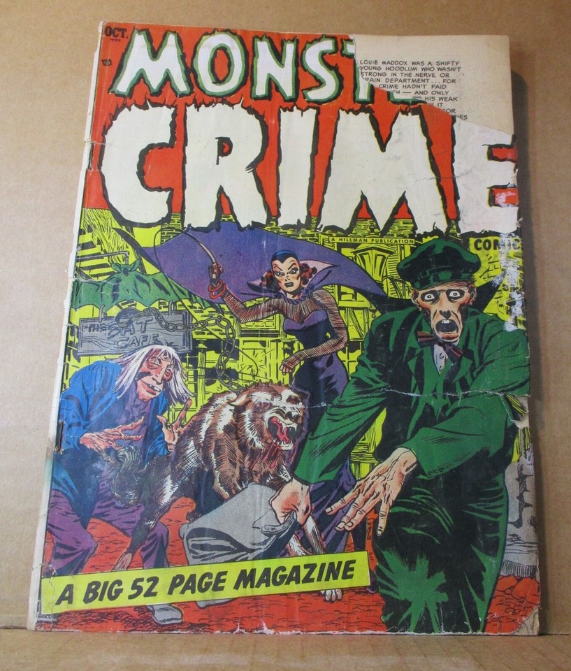Monster Crime #1 Werewolf, Vampire, Ghoul C UBER RARE 1-Shot Hillman ...