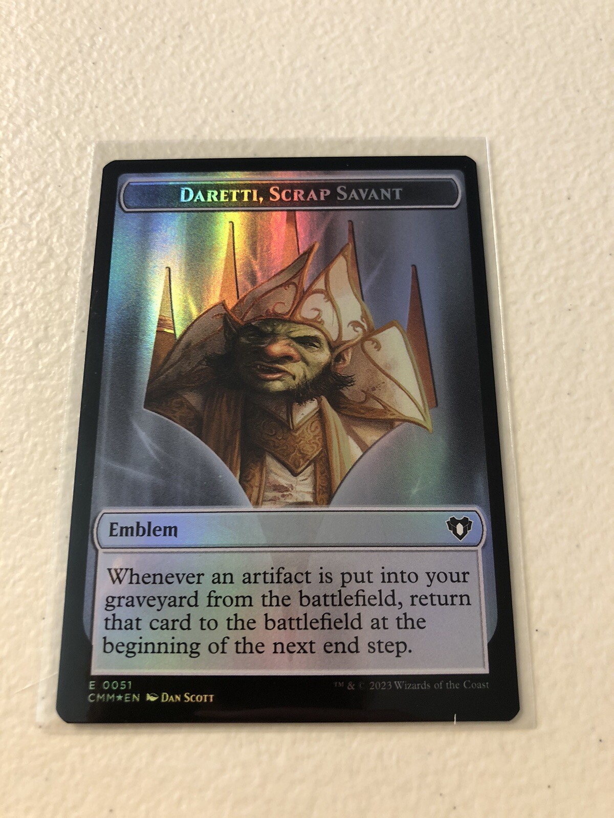 Daretti, Scrap Savant 051 Servo 045 Foil Emblem Token Commander Masters ...