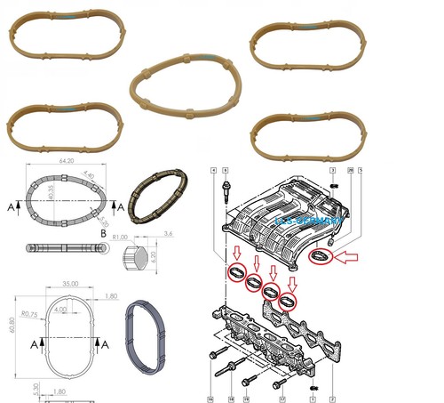 Ansaugkrümmerdichtung SET FÜR DACIA OPEL RENAULT NISSAN 1.6 16V 2.0 ...