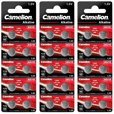 AG10 LR54 LR1130 L1131 389 Uhren Batterien Knopfzellen Camelion ++ MHD ...