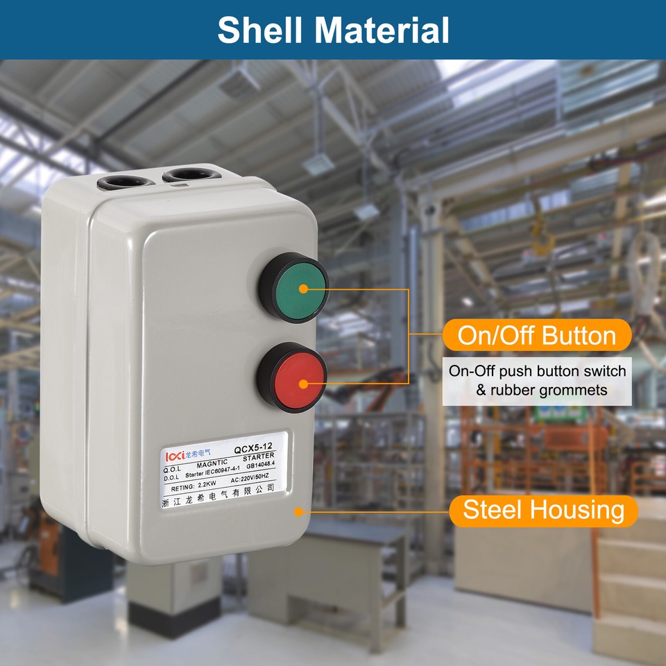 Magnetic Electric Motor Starter, 220V 2.2KW 3HP, 2 Phase Magnetic ...