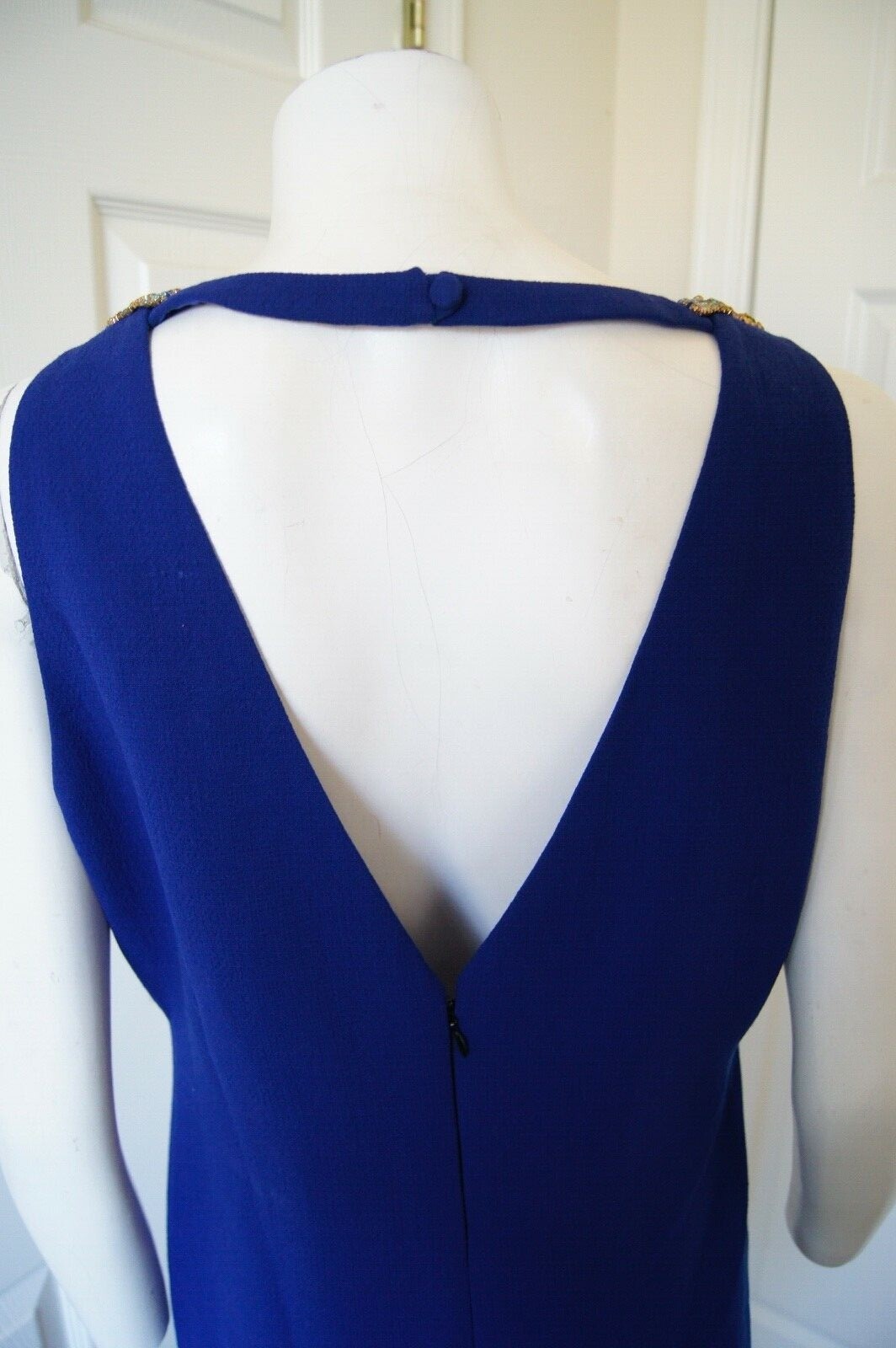 Azadeh Couture Royal Blue Crystal Neckline Open Back Formal Dress Sz 10 ...