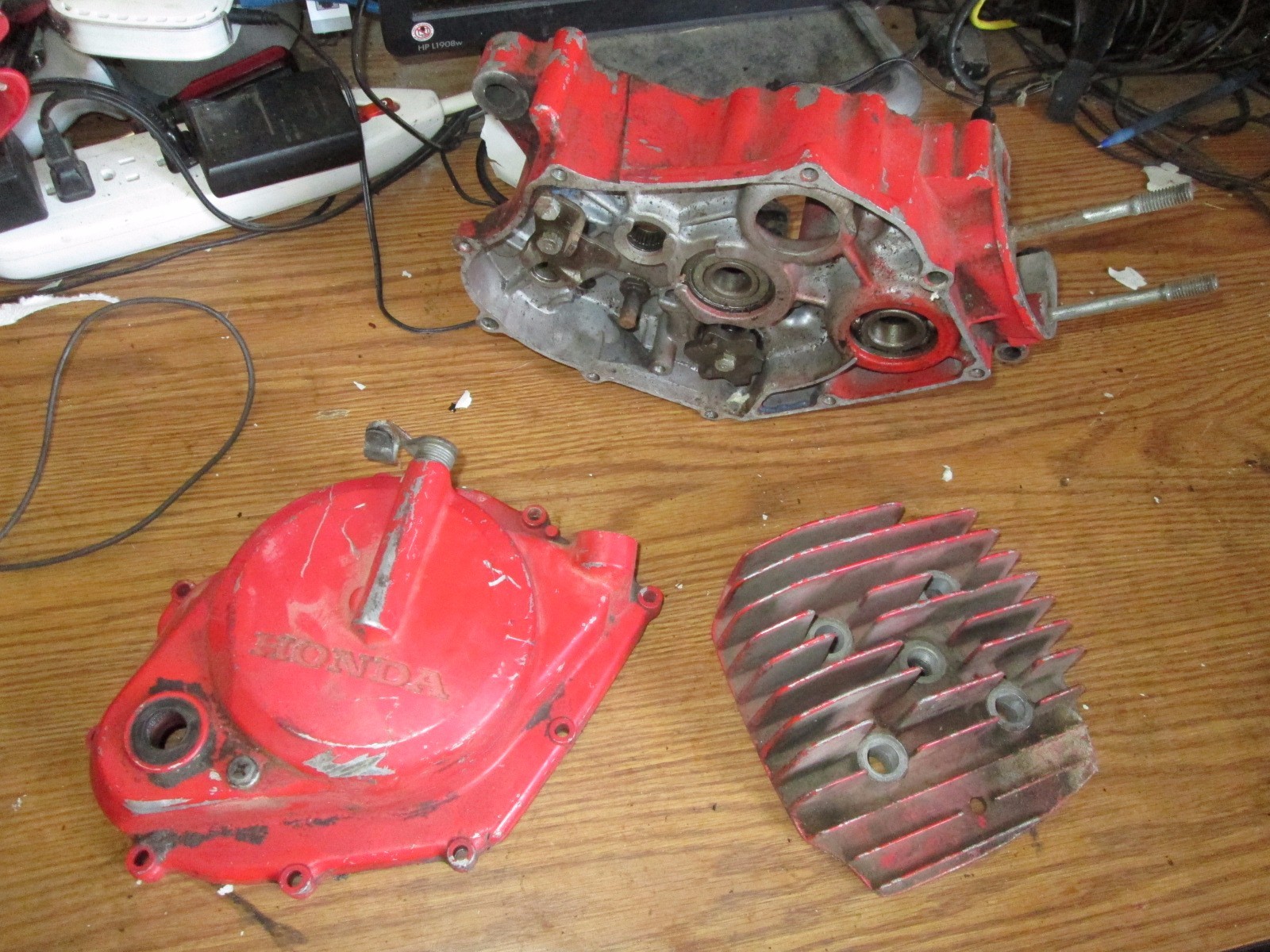 Honda CR80R CR80 Engine RH Crankcase Cylinder Head Clutch Cover Parts ...