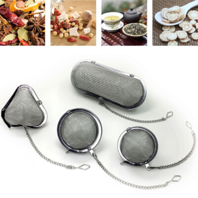 Stainless Steel Tea Strainer Tea Infuser Sphere Locking Mesh Sieve ...