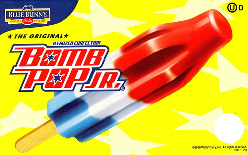 2010 Original Blue Bunny Bomb pop Jr ice cream truck, cart sticker ...