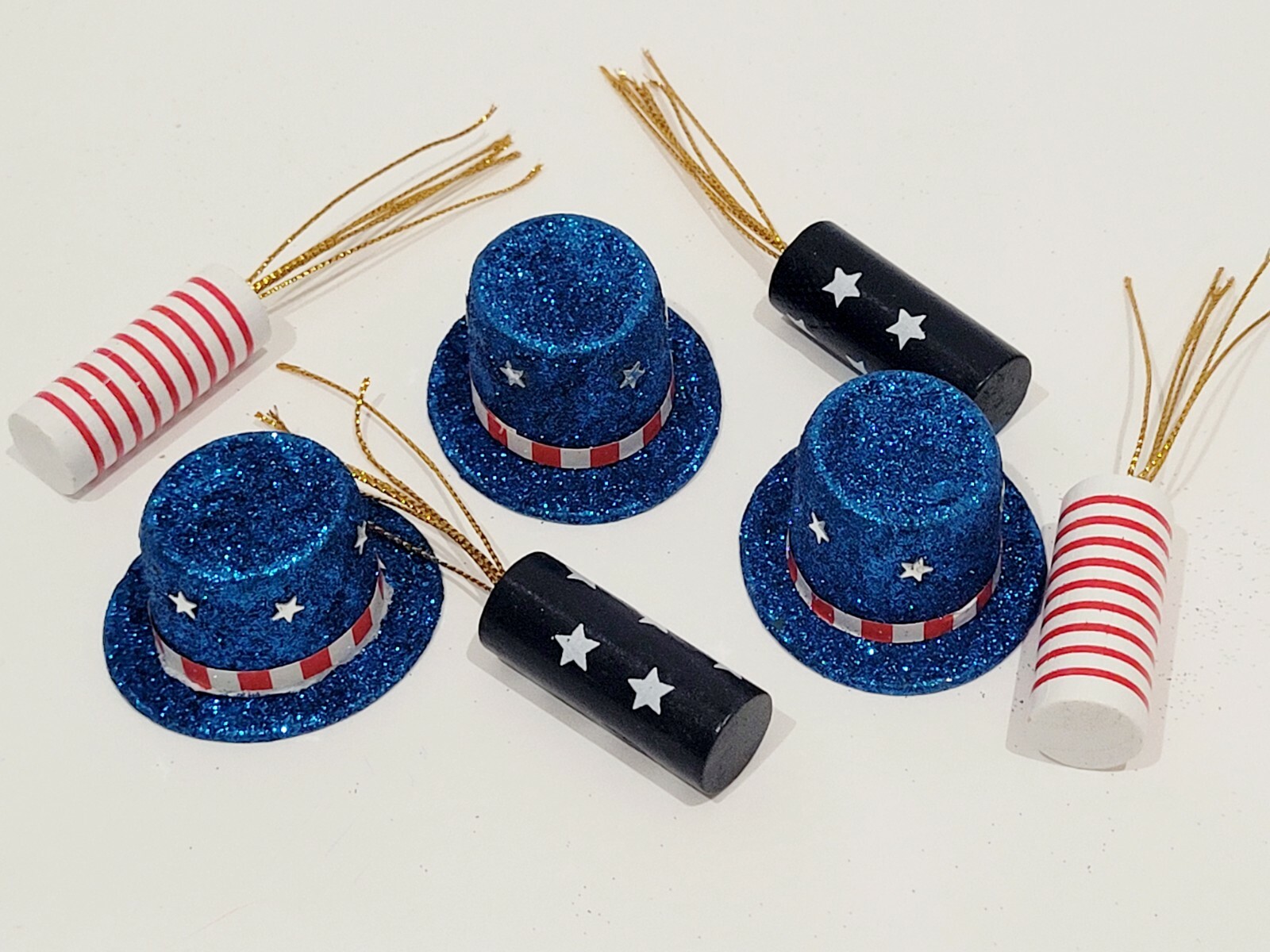 Patriotic 4th Of July Table Scatter Uncle Sam Memorial Firecracker Bowl ...