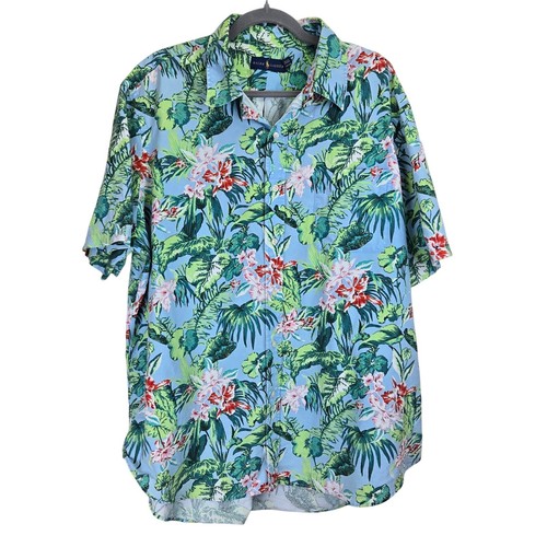 Ralph Lauren Floral Hawaiian Shirt XXL Tropical Button Up Resortwear ...