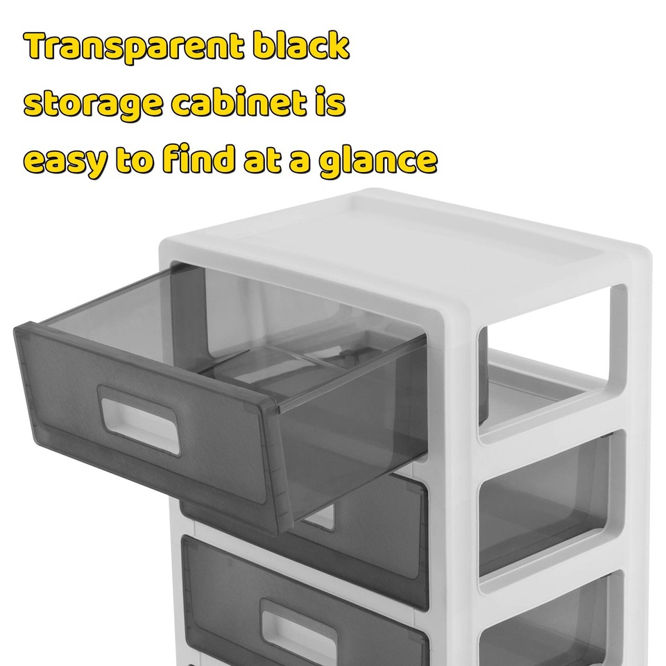 Large 6-Drawer Desktop Organizer with Open Tray Top, for Desk Organizer ...