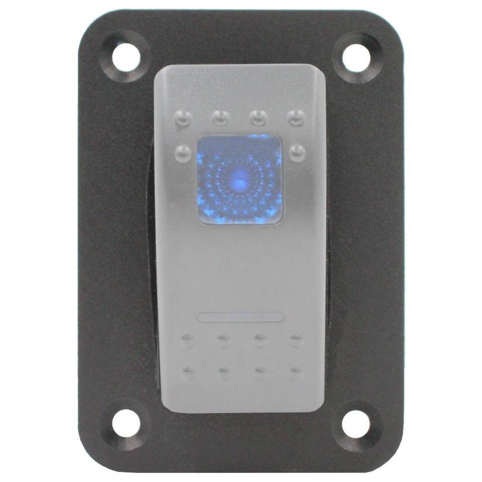 1 GANG ALUMINIUM ALLOY ROCKER SINGLE GANG SWITCH PANEL - 12V 24V BOAT ...