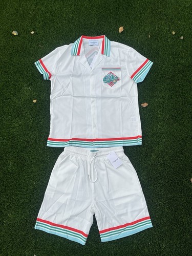 Casa Blanca Medium tennis club Button Up T Shirt + Shorts White Brand ...