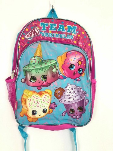 Shopkins Team Sprinkles Backpack School Large Book Bag Pink Glitter | eBay