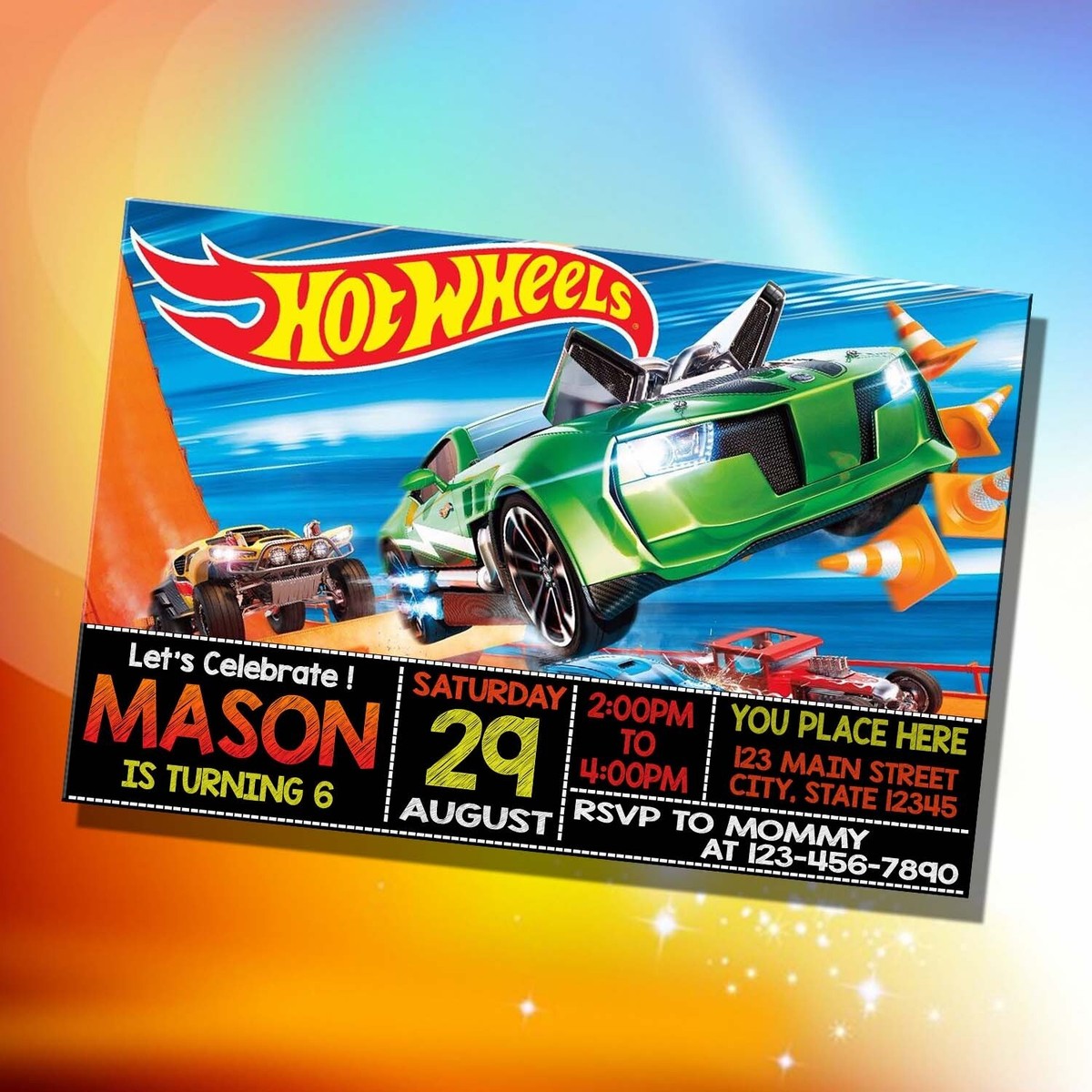 Hot Wheels Birthday Printables Personalised Hot Wheels Invitations