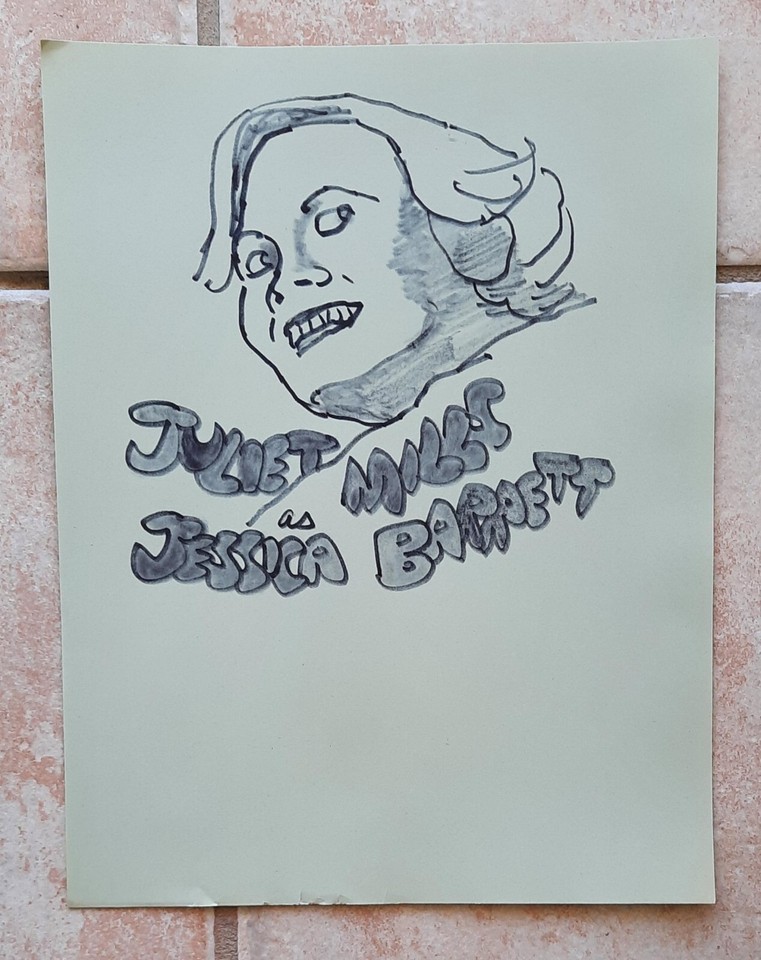 Original art drawing Juliet Mills Exorcist 70s Italian horror Halloween ...