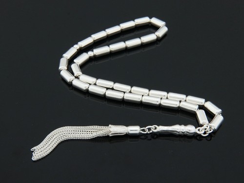 Cylinder 925 sterling silver 33 beads Prayer Bead Misbaha Tesbih Tasbih ...