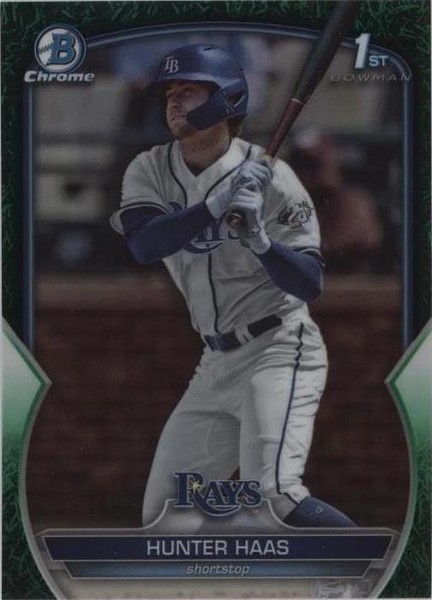 2023 Bowman Draft - Chrome Green Grass Refractor #BDC-160 Hunter Haas ...