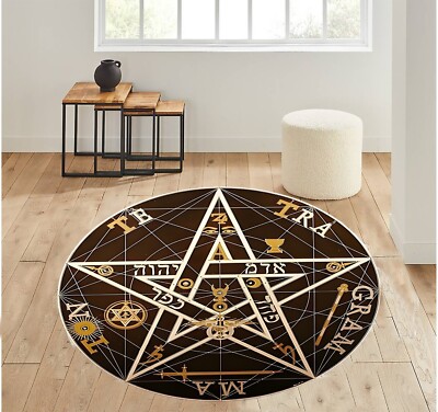 Pentagram Rug, Gothic Pentagram Rug,Magic Rug, Tetragramaton Rug ...