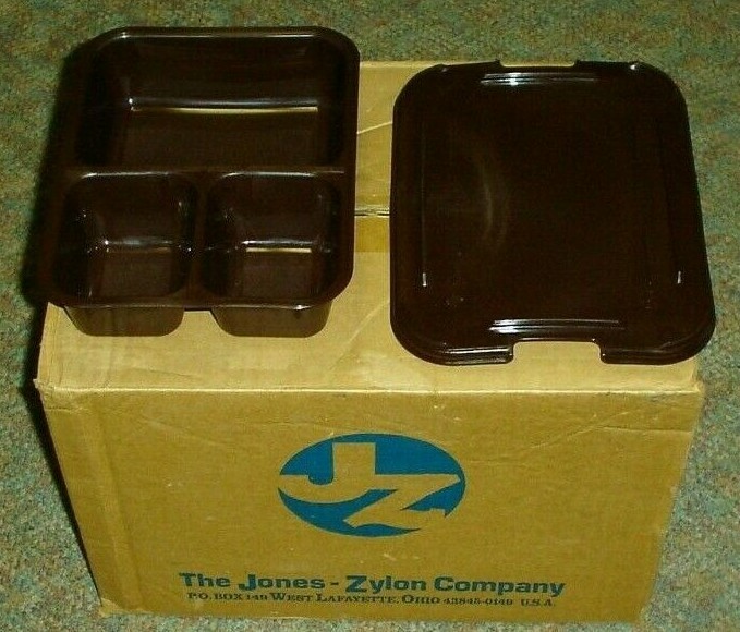 Lot of 24 Jones-Zylon 3-Compartment Hot Serving Tray w/ Lid 8-3/4" x 6 ...