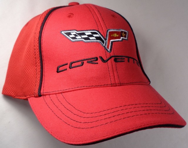 Hat Cap Licensed Flex Fitted Chevrolet Chevy Corvette C6 Red Small or ...