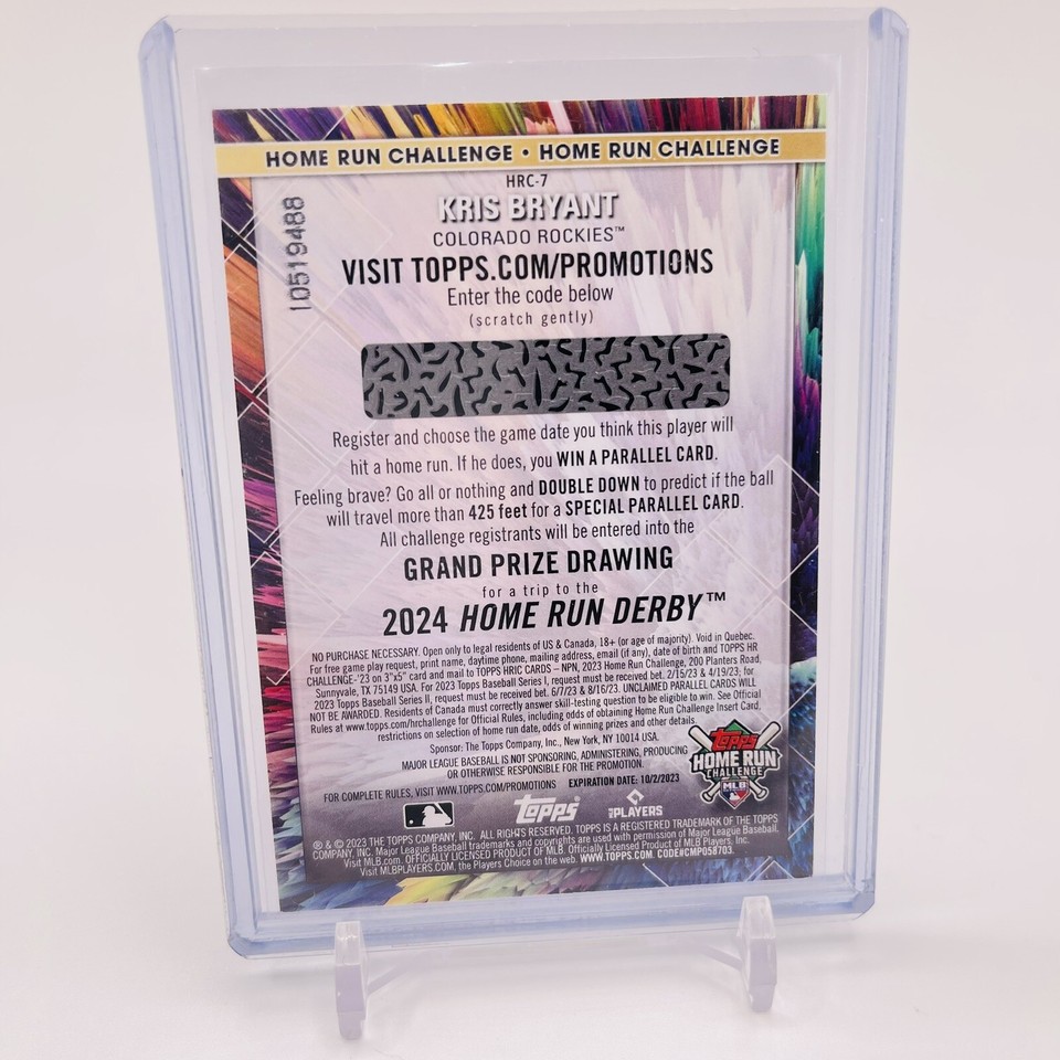 Kris Bryant insert - 2023 Topps Home Run Challenge HRC-7 | eBay