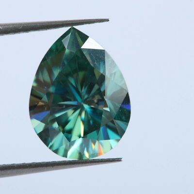 Blue Green Pear Cut 0.69 to 4.75 Ct Loose Moissanite VVS1 For ...