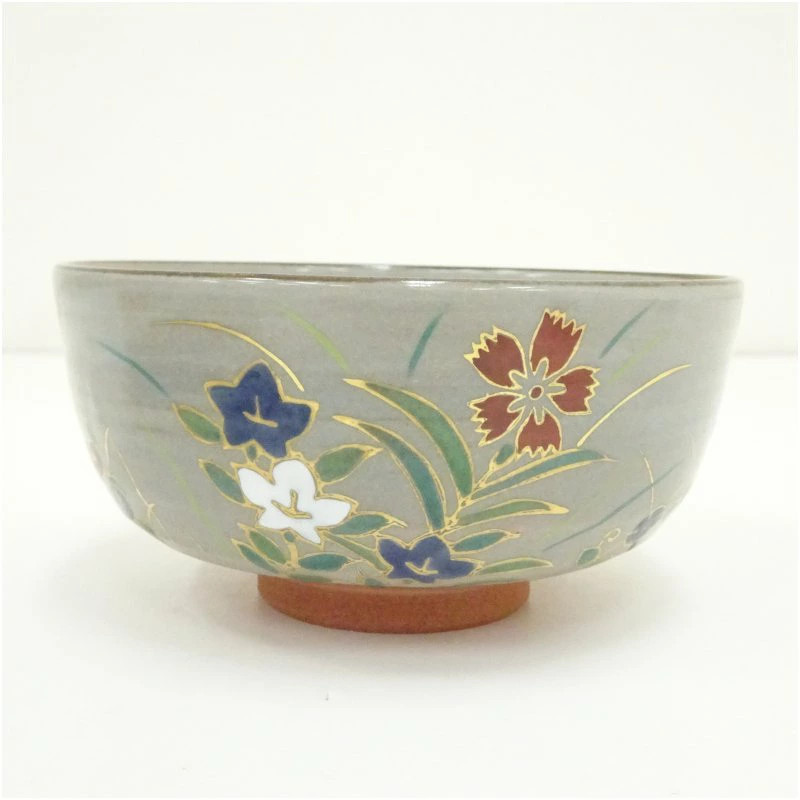 [Used] [Tea Utensils] Kyoto Ware Hashimoto Shiunzo Illustrated Flower ...