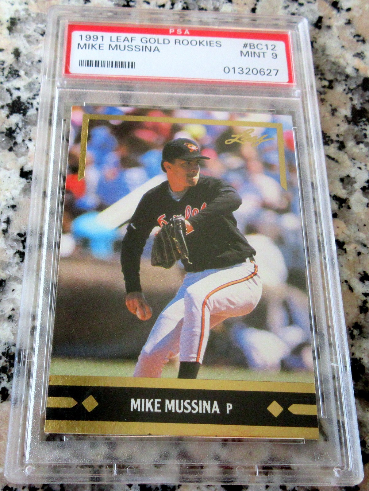MIKE MUSSINA 1991 LEAF GOLD Rookie Card RC PSA 9 MINT Orioles Yankees ...