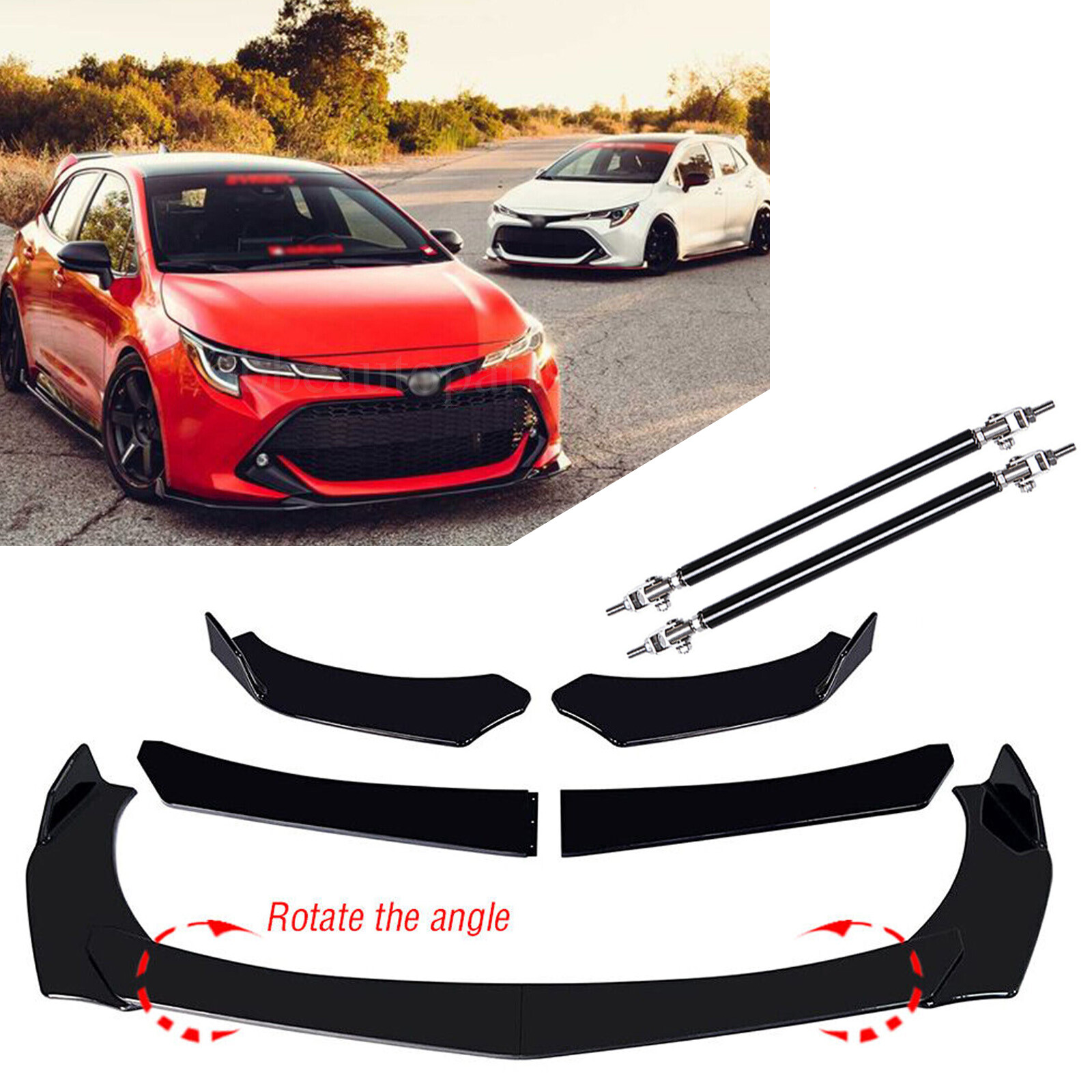For Toyota Corolla Hatchback Front Bumper Lip Splitter Body Spoiler ...