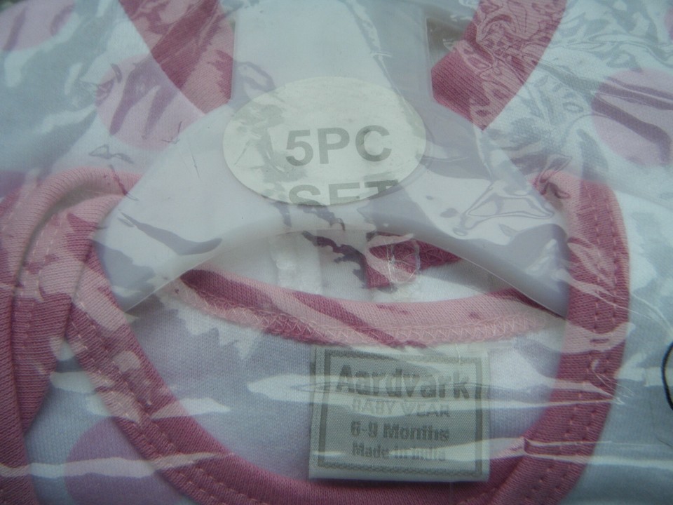 Baby 5 piece set Gift Set 6 - 9 MONTHS teddy bear Theme White & Pink ...