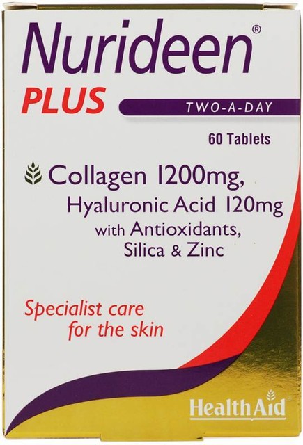 HealthAid NURIDEEN Plus 60 Tablets Collagen 1200mg Hyaluronic Acid ...