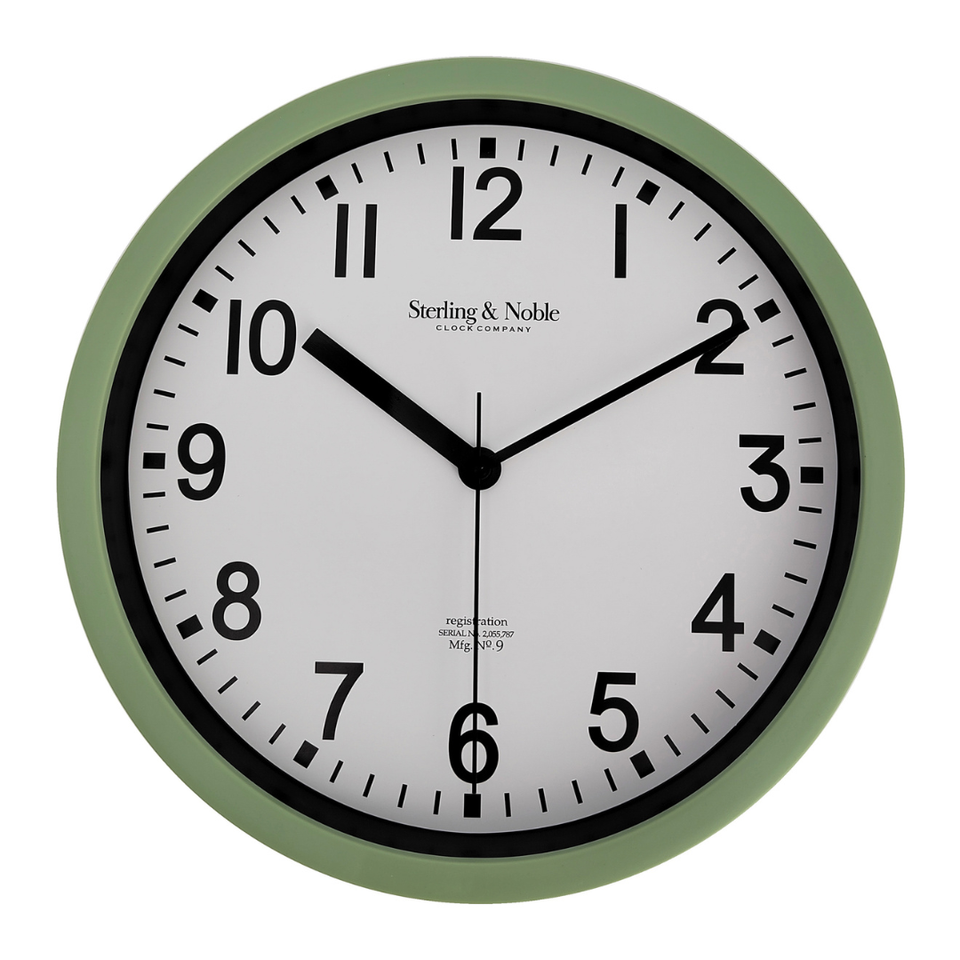 8.78" Basic Indoor Sage Analog Round Modern Wall Clock | eBay