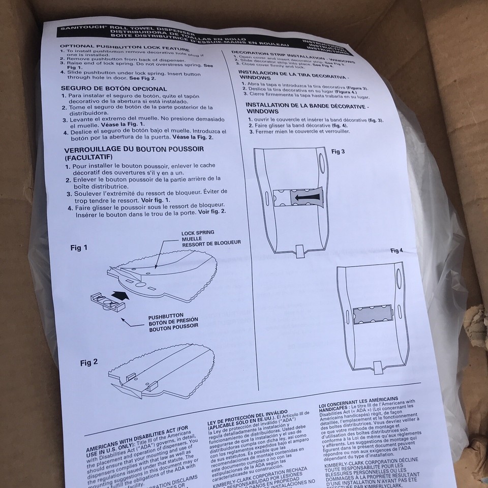 Kimberly Clark Sanitouch Roll Towel Dispenser, White 09991 | eBay
