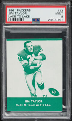 1961 Lake to Lake Packers FB Card # 13 Jim Taylor HOF PSA 9 MINT | eBay