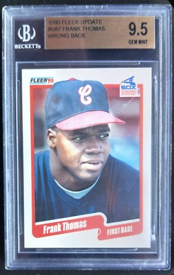 1990 Frank Thomas Fleer Update WRONG BACK error BGS 9.5 GEM mint ~ card ...