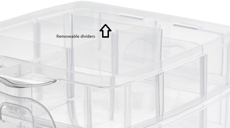 5.5" Sq 3 Tier Stackable Adjustable Plastic storage Box NIP small items ...