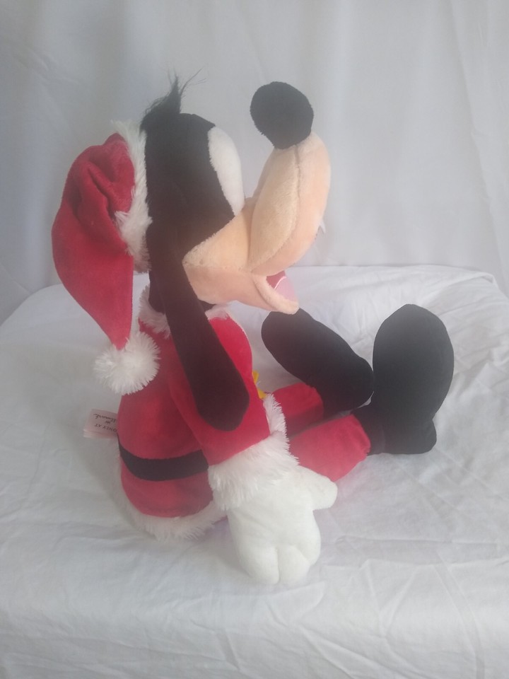Disney Hallmark Goofy Santa Tickle & Talking Animated Singing Plush ...