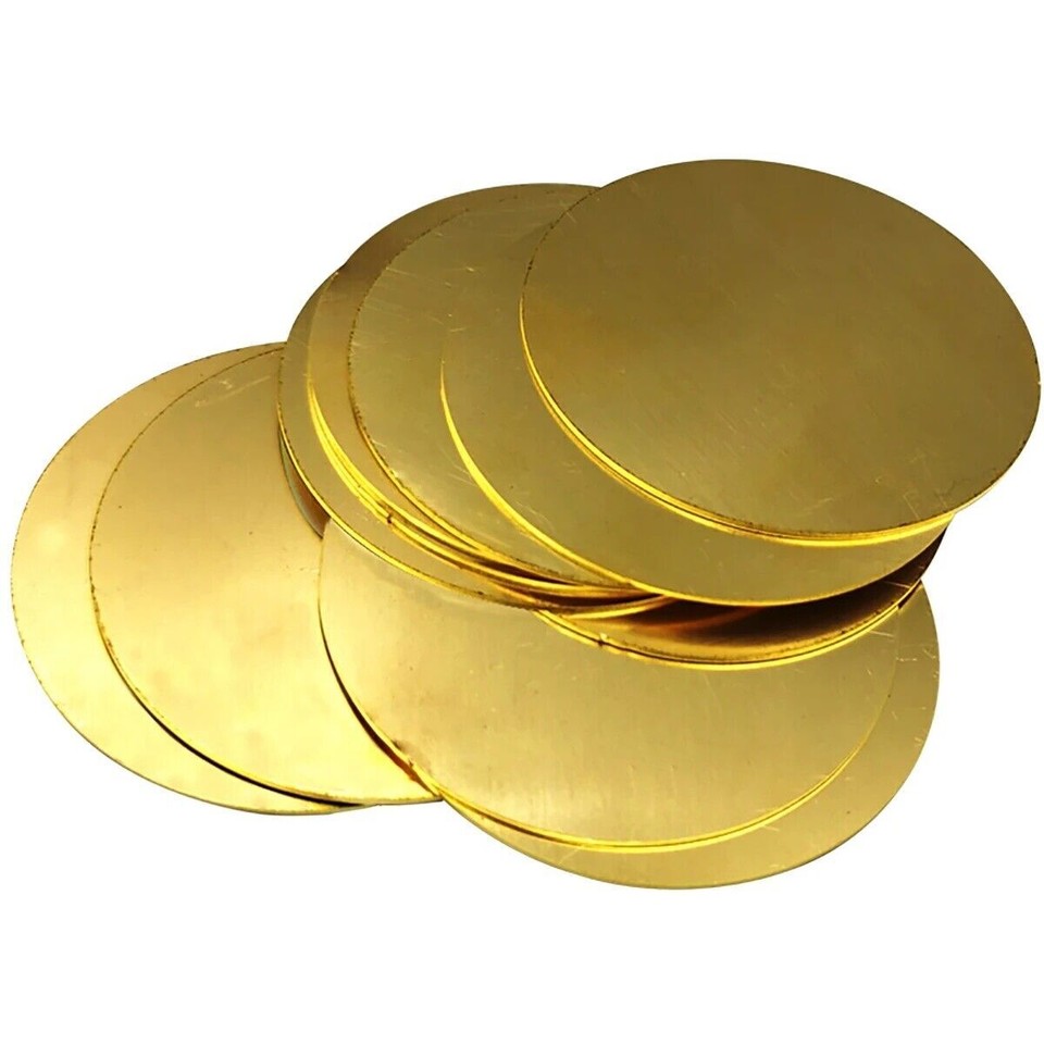 H62 Solids Brass Discs Blanks Metal Round Sheets OD 50-100mm Thick 0 ...