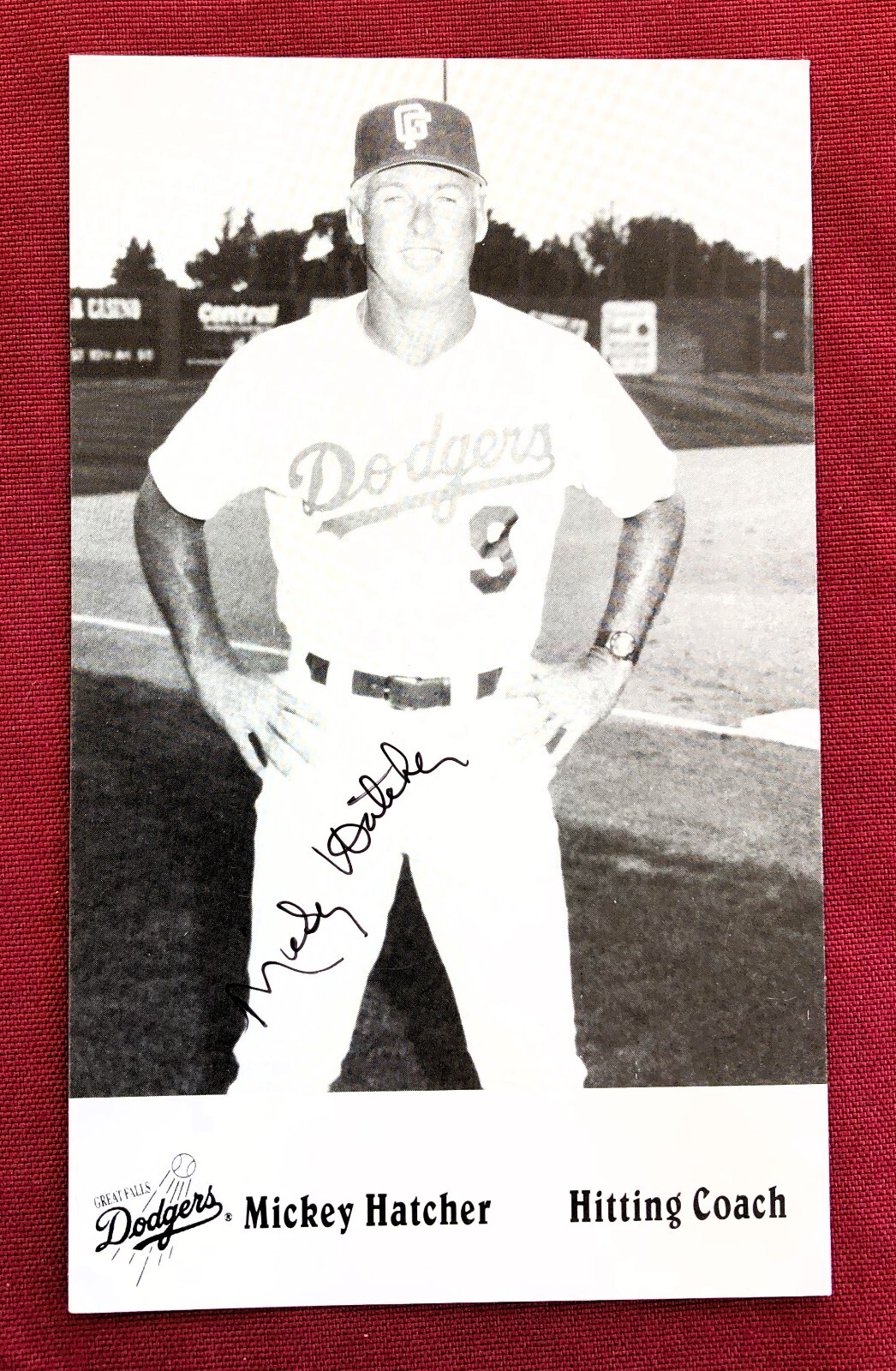 RARE MICKEY HATCHER GREAT FALLS DODGERS 1995 POSTCARD ONLY 200 MADE | eBay