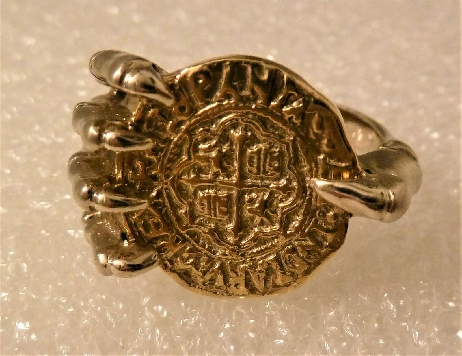 22K yellow gold ATOCHA ESCUDOS coin 14K white gold sk… - Gem