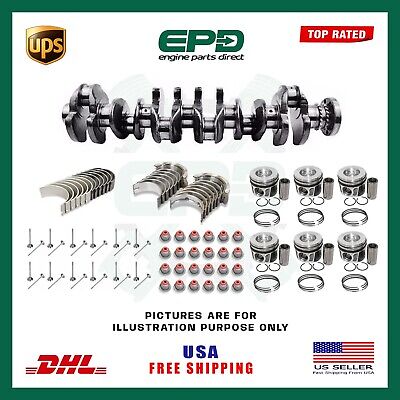 4 WEB FORGED CRANKSHAFT PISTONS ENGINE REBUILD KIT FIT BMW N57 N57D30 3 ...