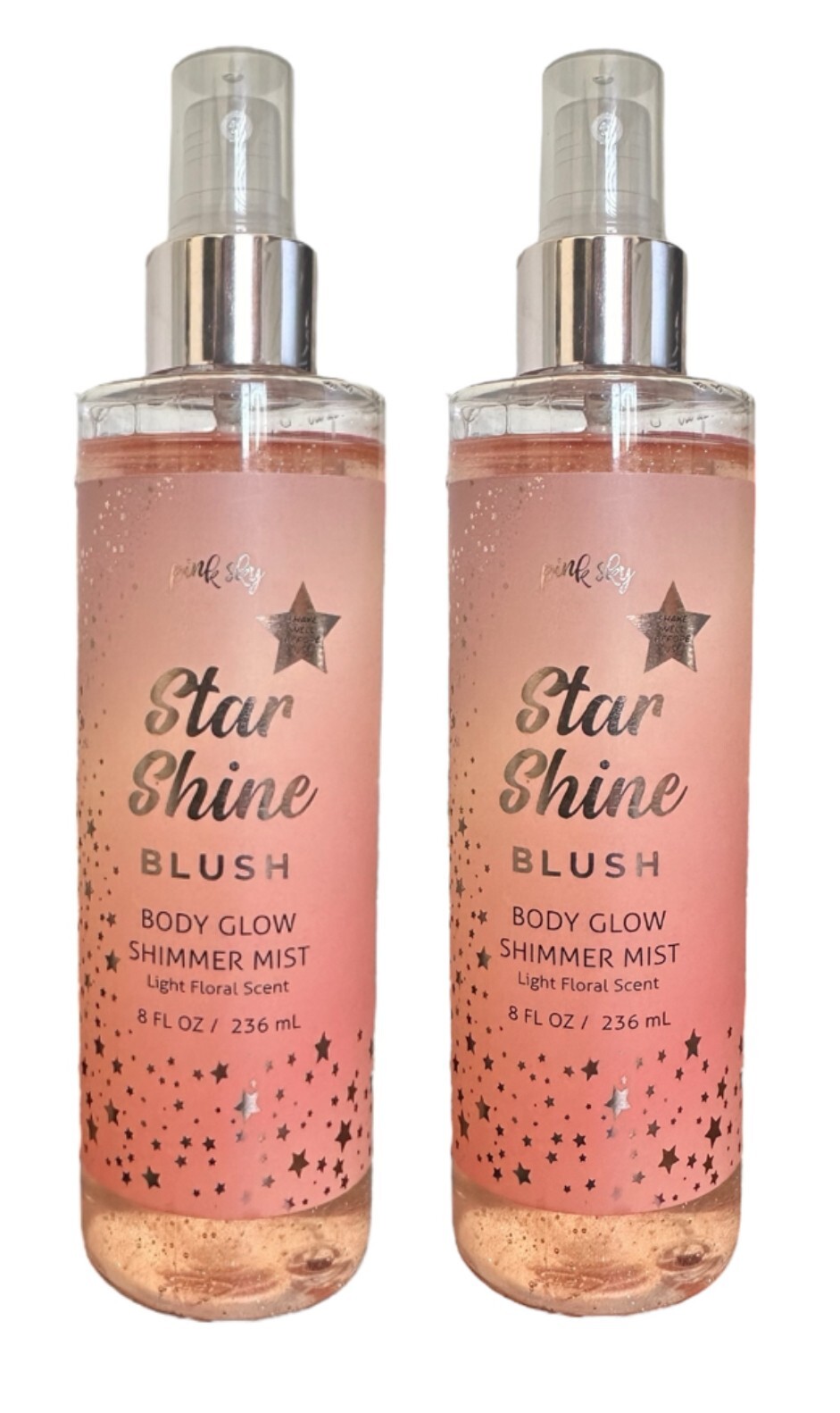 2 Pack STAR SHINE BLUSH Body Glow Shimmer Mist Body Spray Floral Scent ...