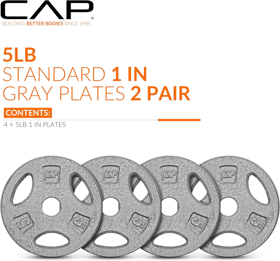 CAP Barbell Standard 1-Inch Grip Weight Plates | eBay