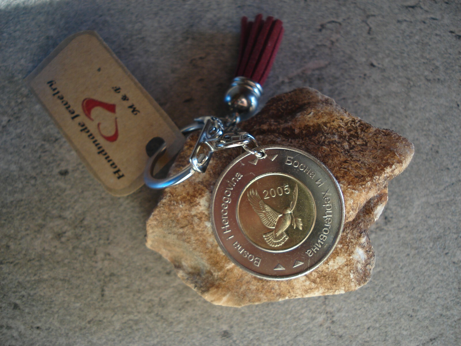 Bosna Bosnia 5 mark keychain animal coin - pigeon of peace Handmade ...