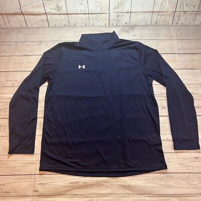 NWT Under Armour Tech Team ¼ Zip Training Shirt Blue 1376844 Men's Size ...