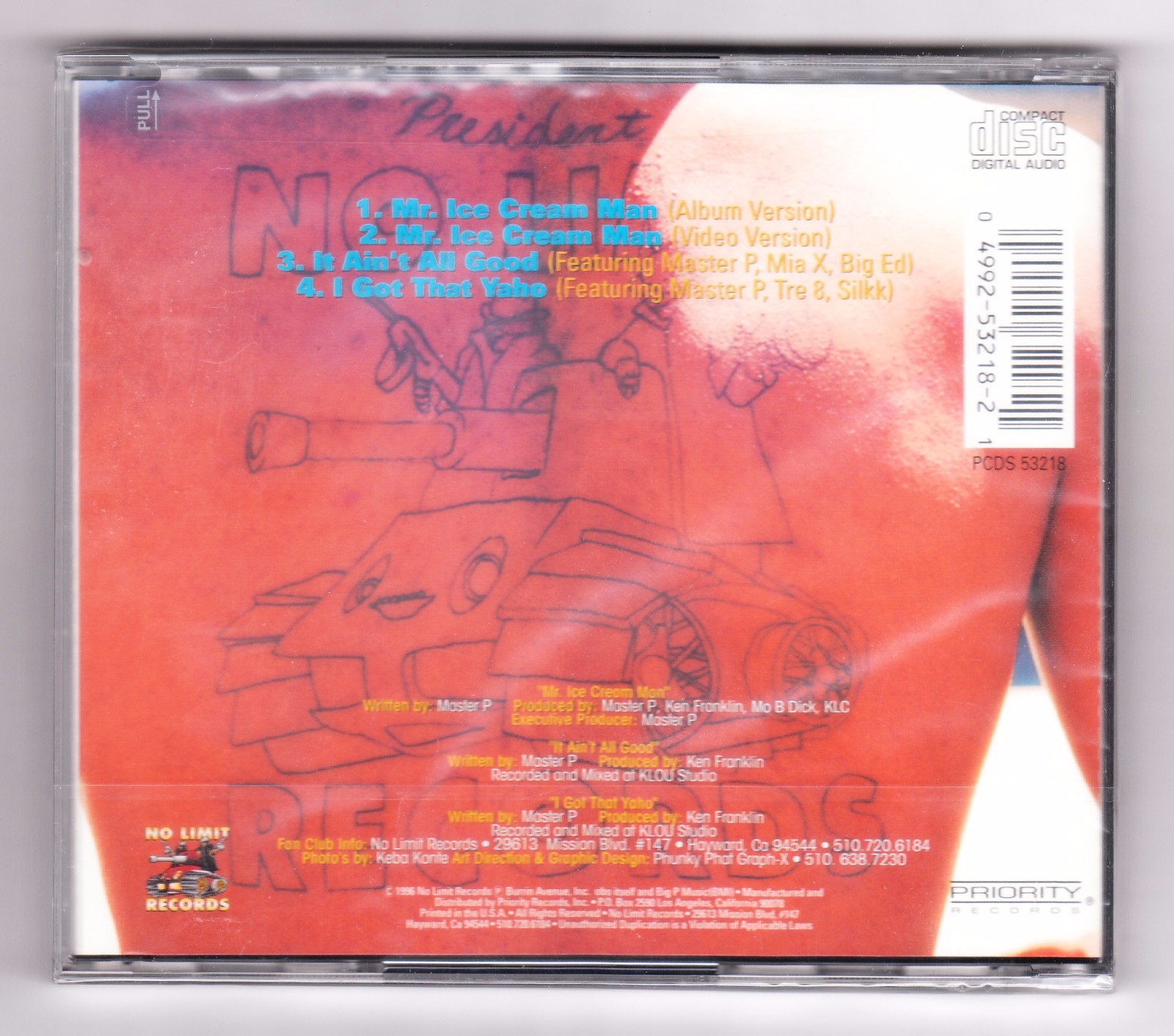 Master P - Ice Cream Man Single [PA] [1996 CD] Brand New, Very Rare ...