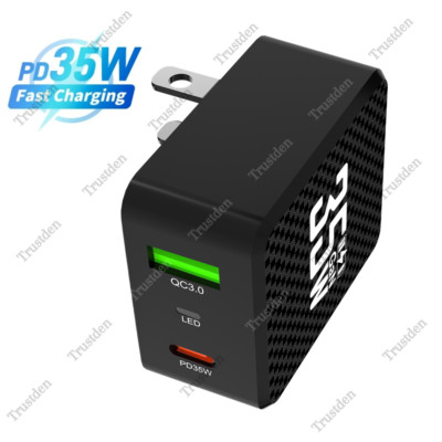 GaN 35W PD Fast Charger USB Type-C QC Power Adapter Plug For Android ...