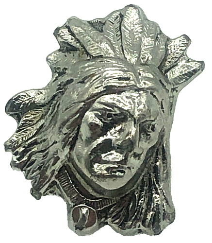 VINTAGE Native American Indian Chief Silver Tie Tack Lapel Pin 0.75 ...